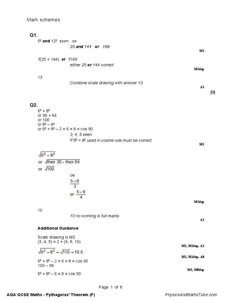 Pythagoras Theorem F Ms Pdf Euclidean Plane Geometry Geometry