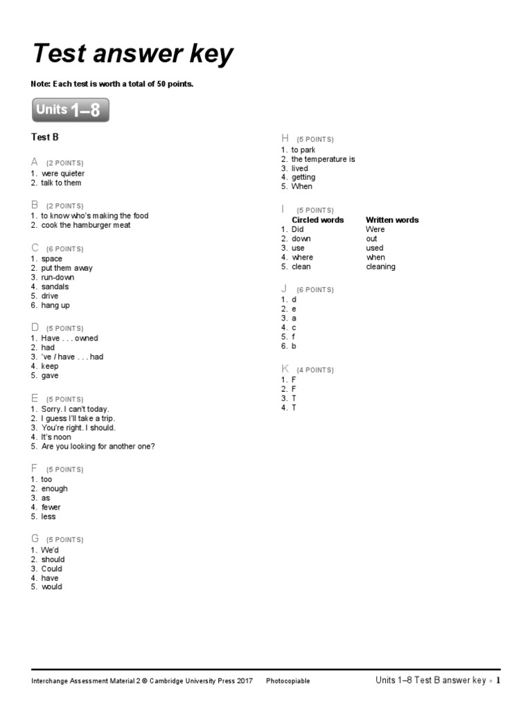 IC5 L2 T1to8B Key | PDF