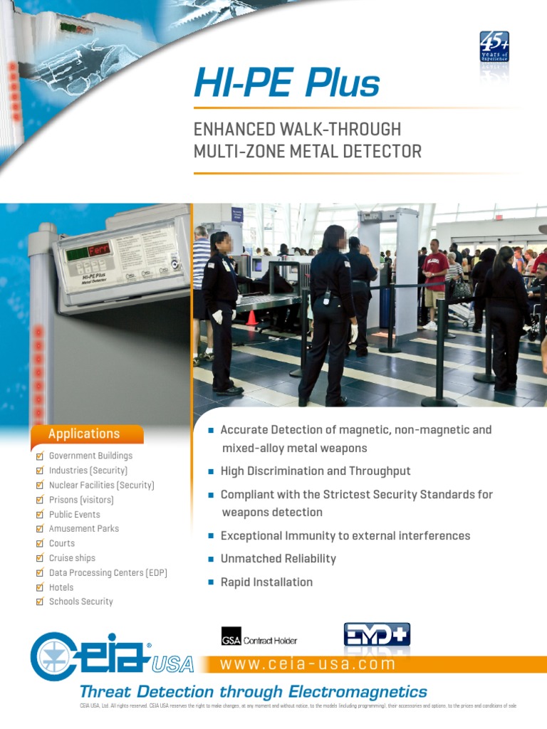 CEIA WT HI-PE Plus | PDF | Metal Detector | Smart Card CEIA WT HI-PE Plus | PDF | Metal Detector | Smart Card