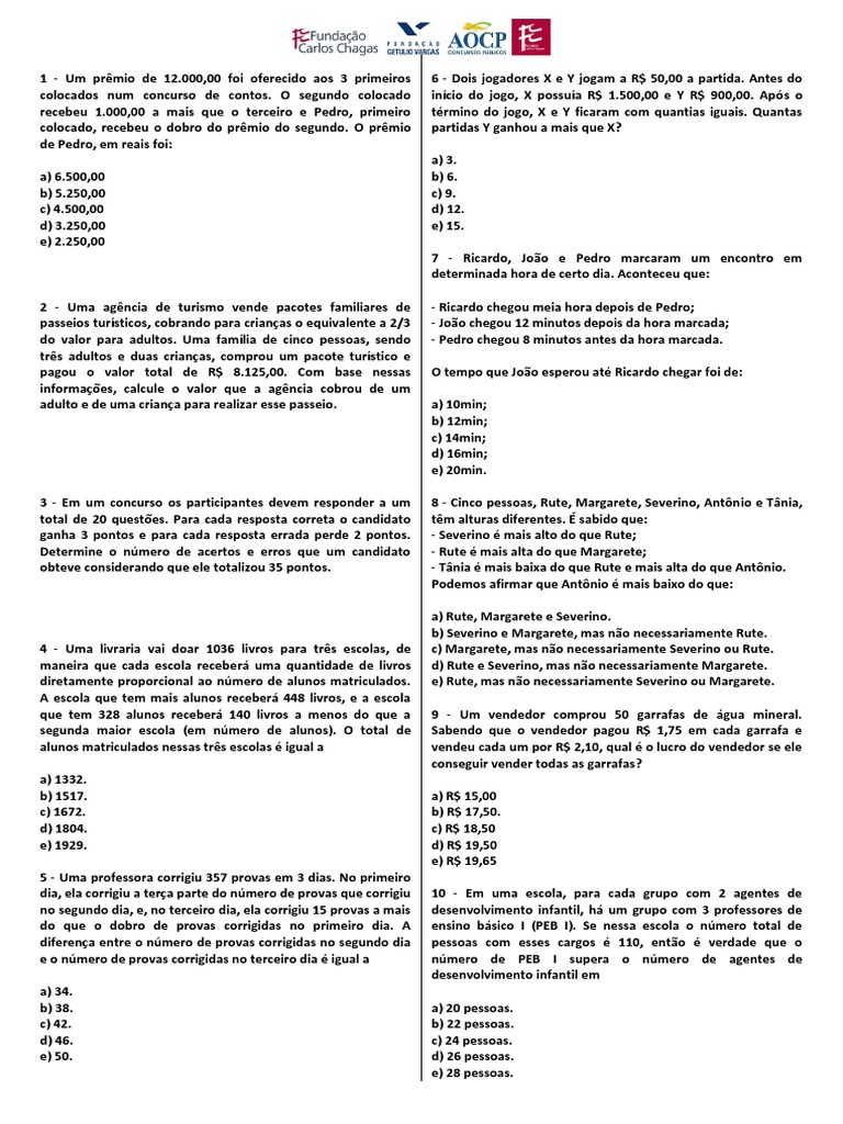 SIMBORA 2023 - MATEMÁTICA A1 | PDF