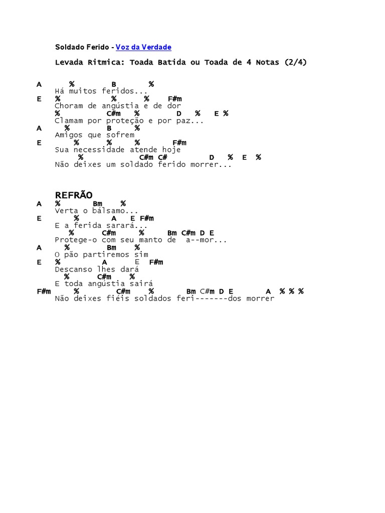 Soldado Ferido - Voz Da Verdade - em A | PDF