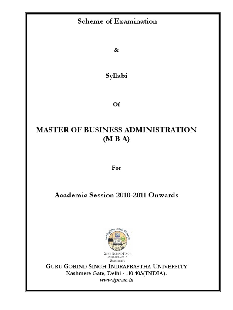 Mba Syllabus | PDF
