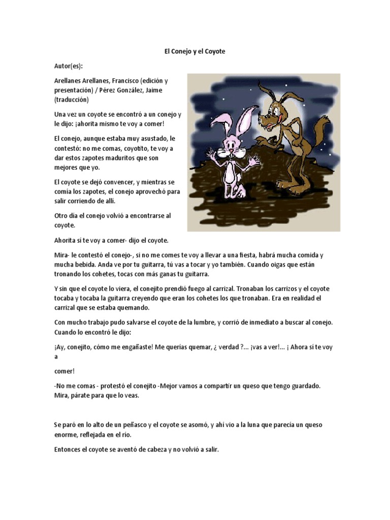 El Conejo y el Coyote: Un Cuento Infantil | PDF | Libros para ...
