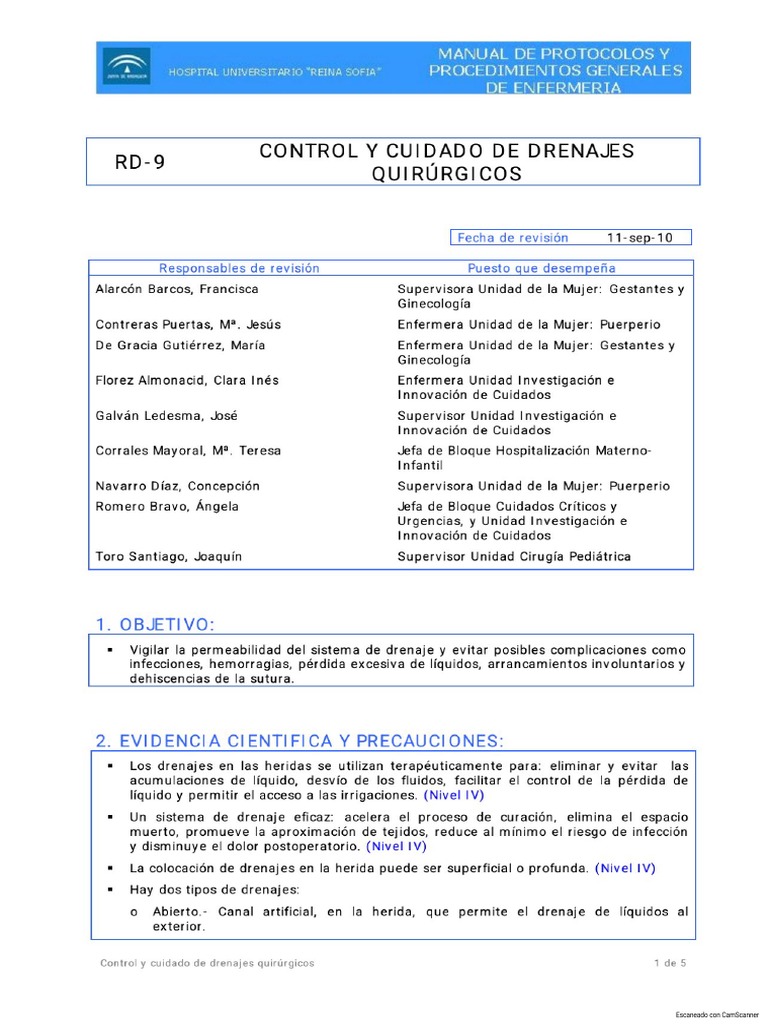 rd9 Control Cuidado Drenajes Quirurgicos | PDF