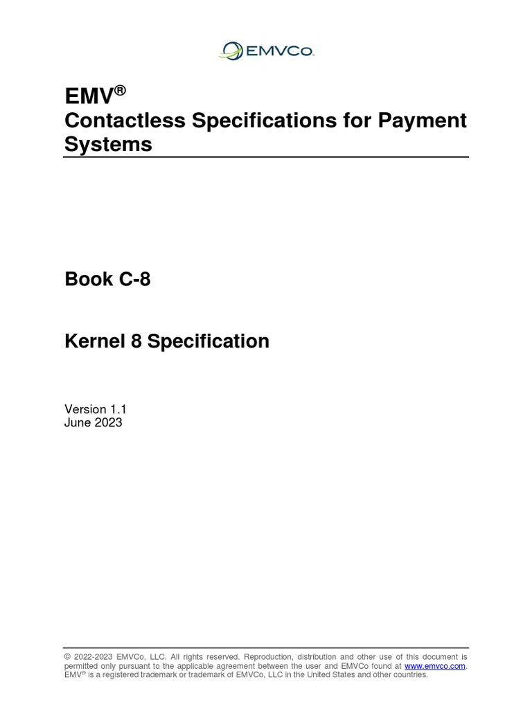 EMV Contactless Book C 8 Kernel 8 Specification v1.1 Bookmarks | PDF | Computers