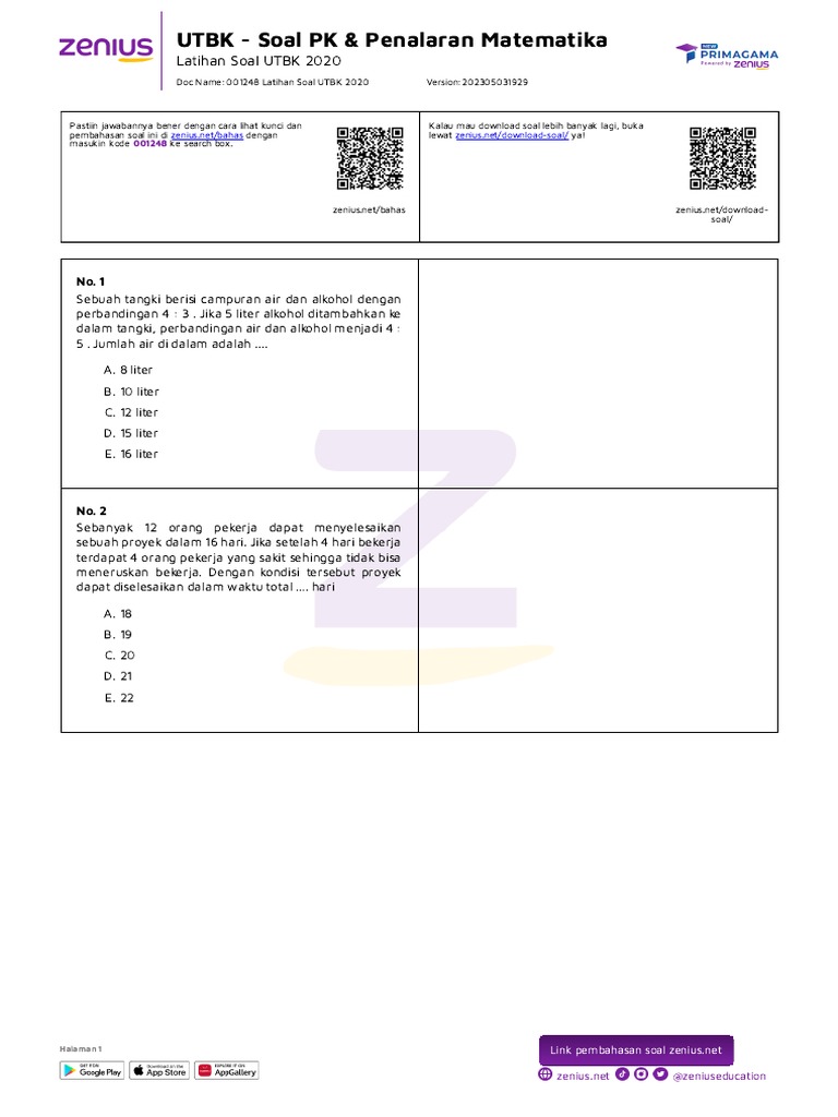 001248 Latihan Soal UTBK 2020 | PDF