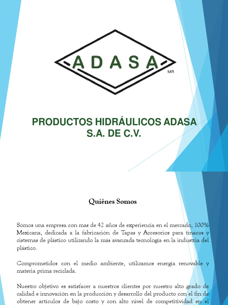 Catalogo Productos Adasa | PDF | Calidad (comercial) | El plastico