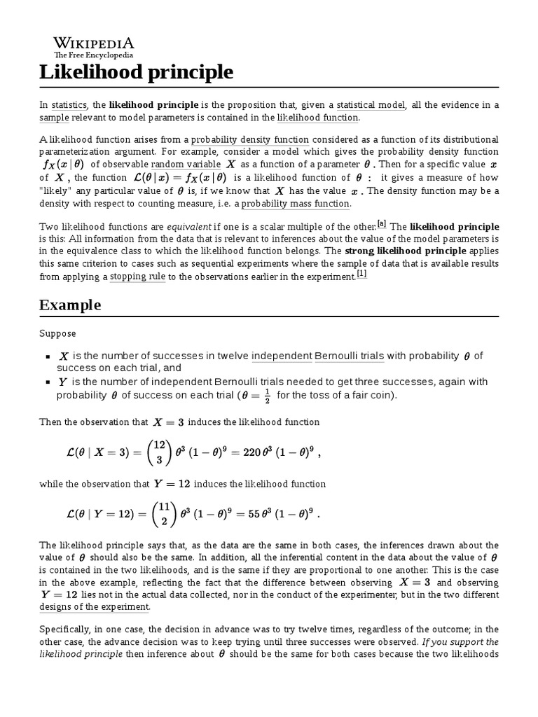 Likelihood Principle | PDF