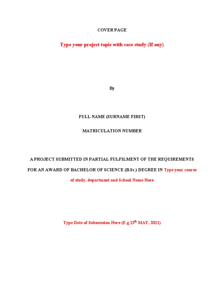Front Page Template | PDF