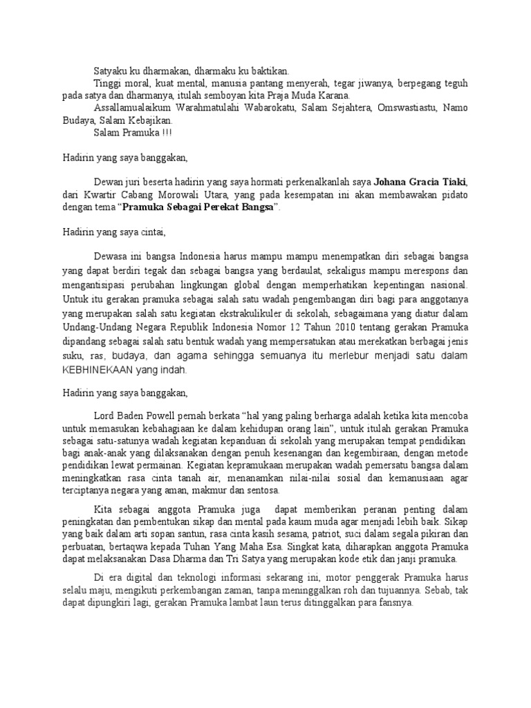 Pidato Pramuka LT 4 THN 2023 | PDF