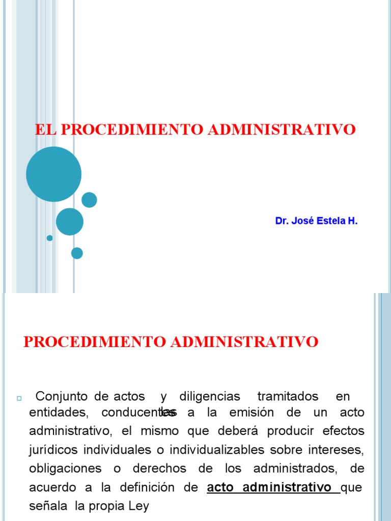 Procedimiento Administrativo: Conceptos Clave | PDF | Mandato | Ley ...