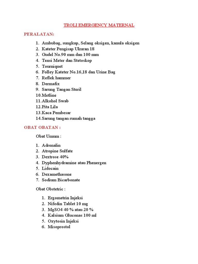 Troli Emergency Maternal | PDF