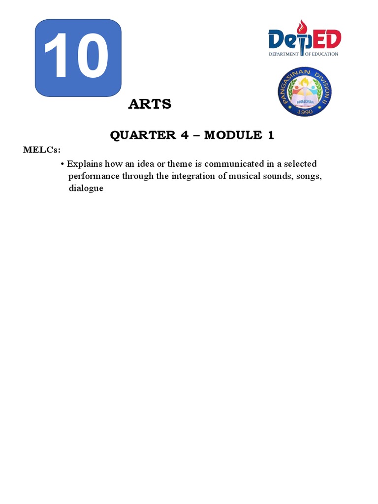 Secondary Arts 10 q4 Module1 | PDF | Language Arts & Discipline | Art