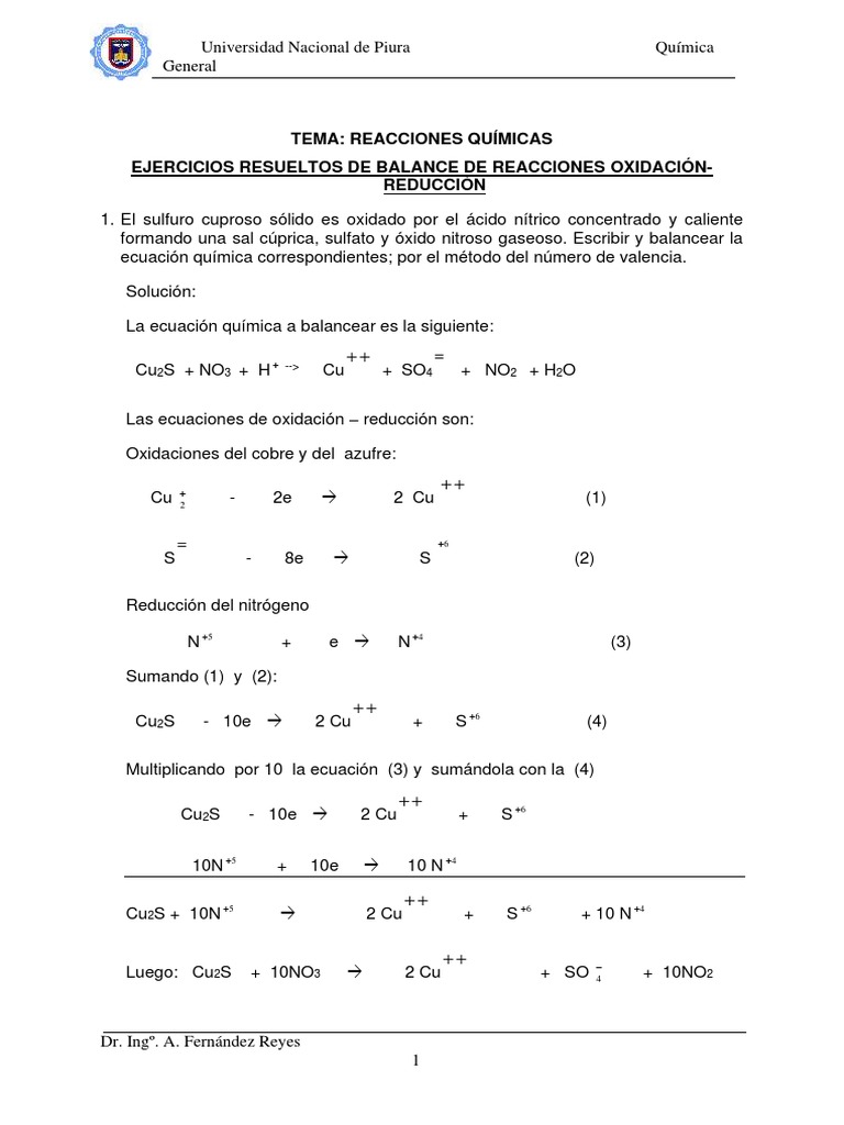 Reacciones Químicas-Reacciones Redox | PDF