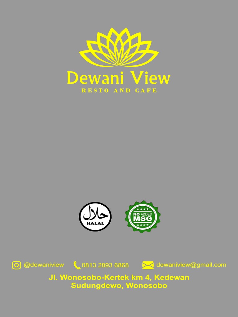 Menu Resto Dewani Wonosobo 2025 | PDF