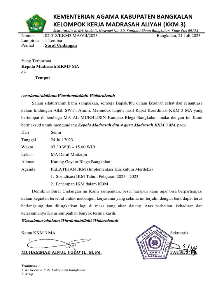Surat_KKM_3 - IKM | PDF