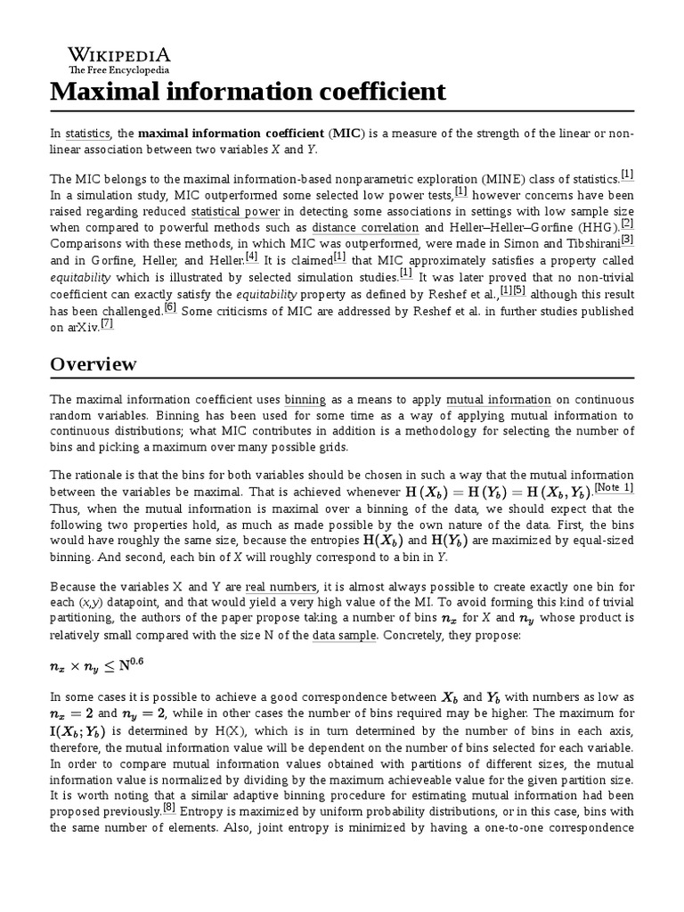 Understanding Maximal Information Coefficient | PDF