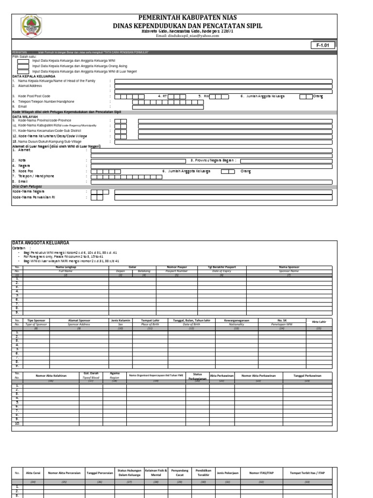 Formulir F-1.01 Baru '20 | PDF