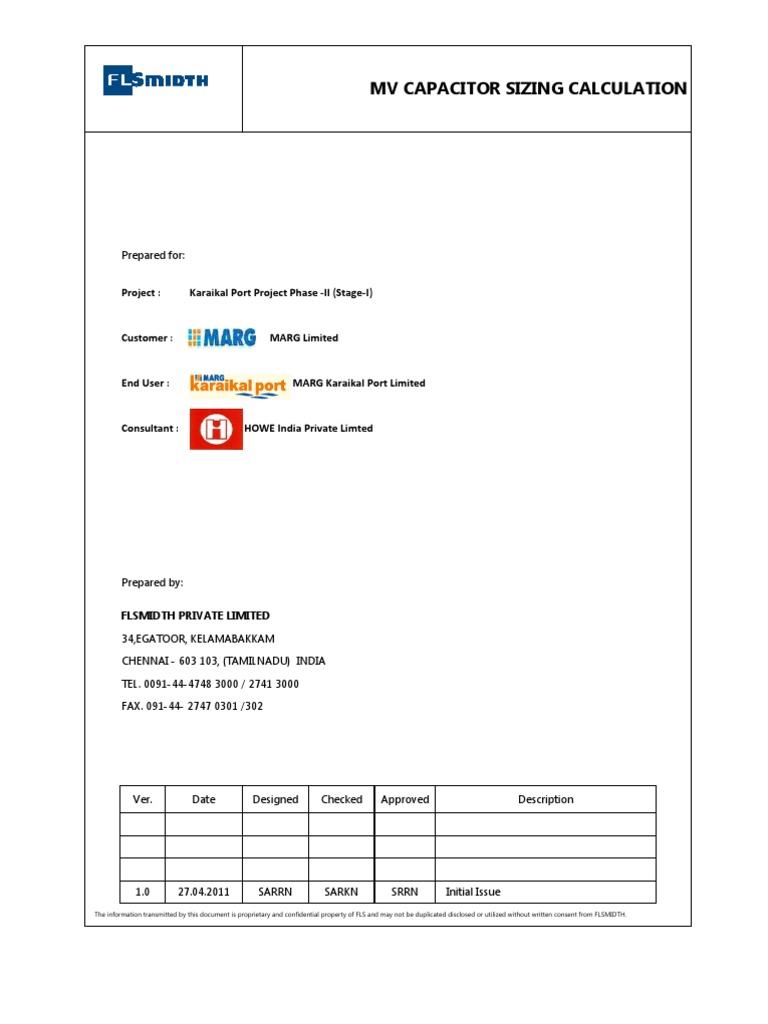 MV Capacitor Sizing | PDF | Capacitor | Electrical Impedance
