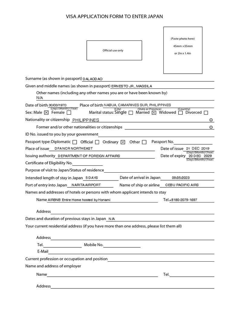 Visa Form | PDF | Travel Visa | Prostitution