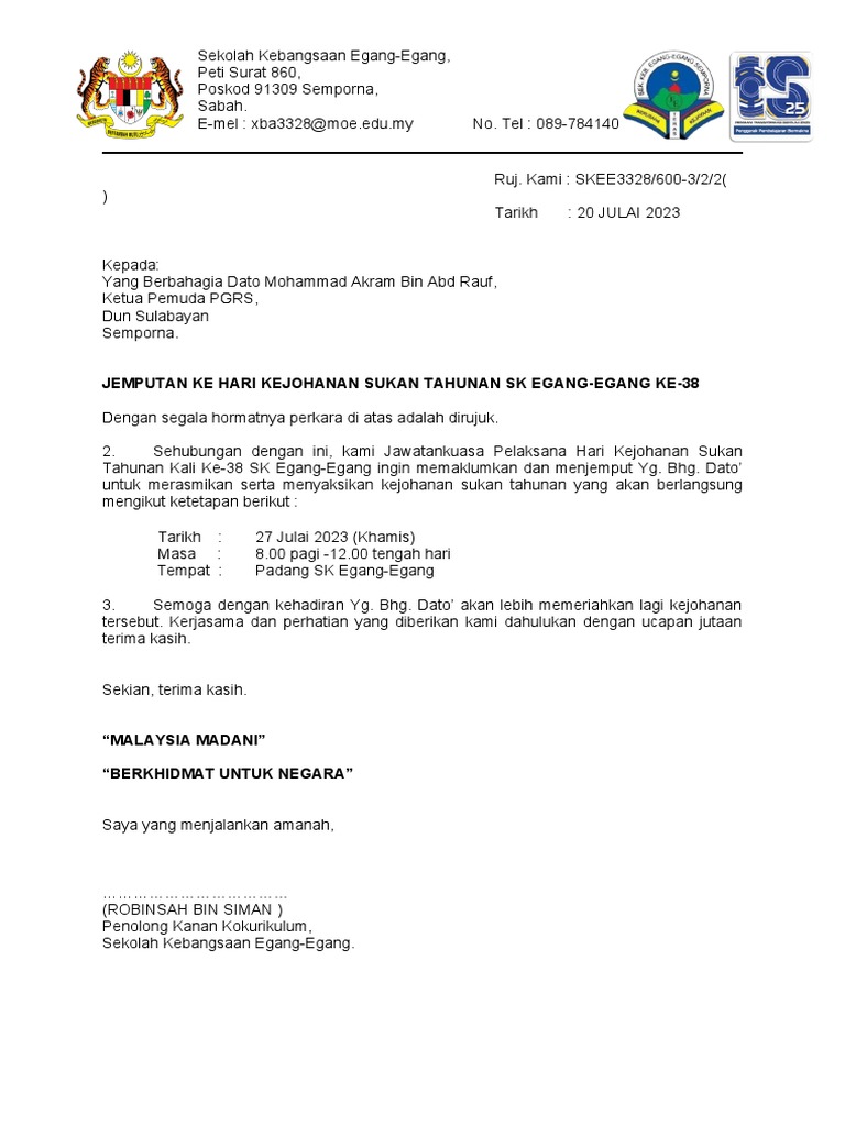 Surat Jemputan Perasmi | PDF