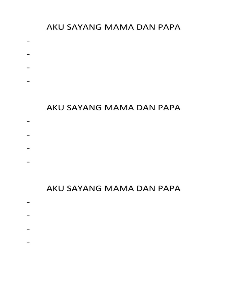 Ungkapan Cinta untuk Mama dan Papa | PDF