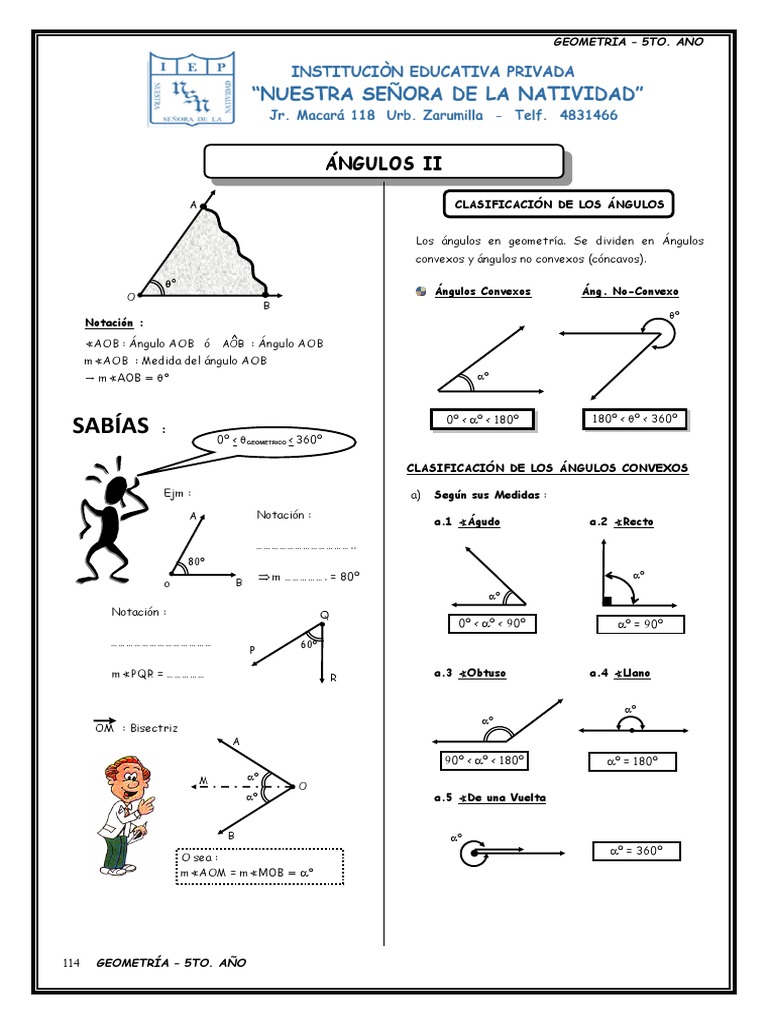 Ángulos 5to Sec | PDF | Ángulo | Matemática Elemental