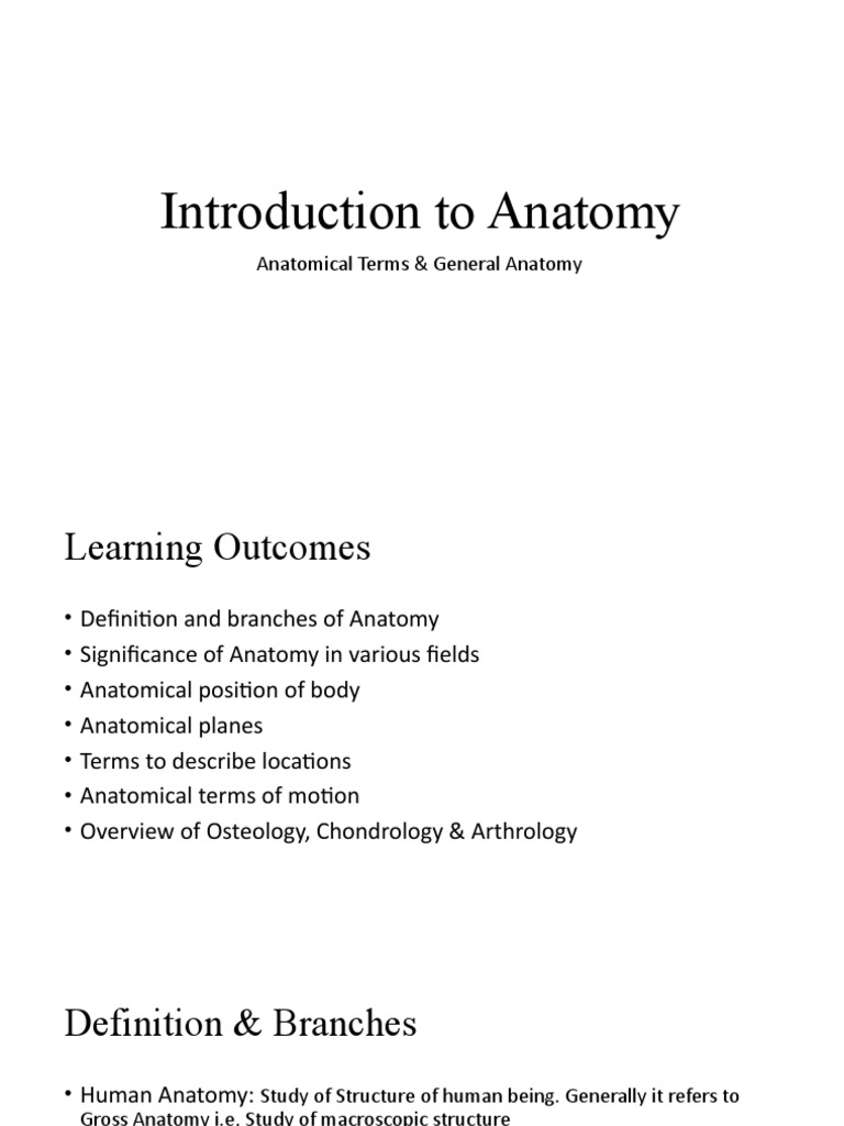 Introduction To Anatomy | PDF | Social Science | Science & Mathematics
