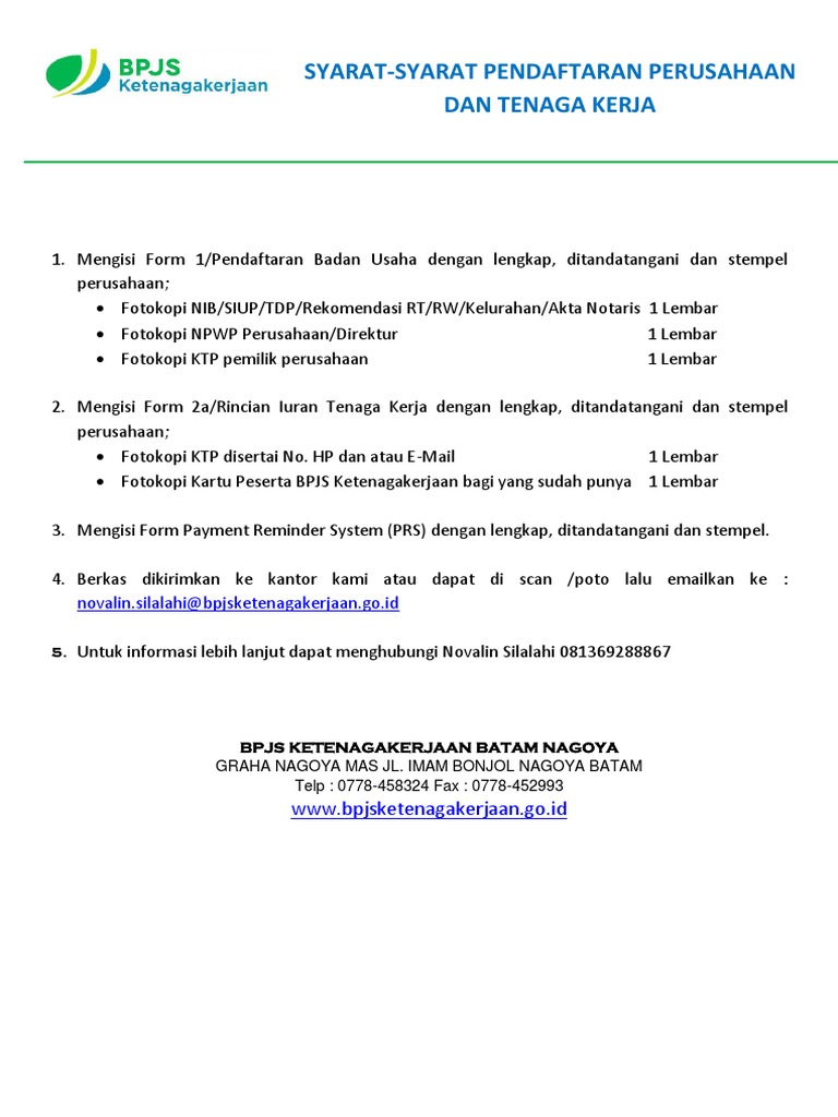 Syarat Pendaftaran | PDF
