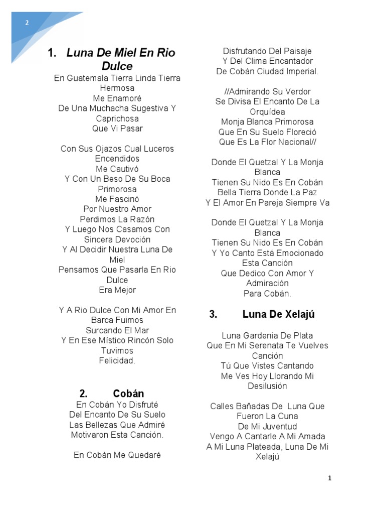 Canciones de Guatemala | PDF