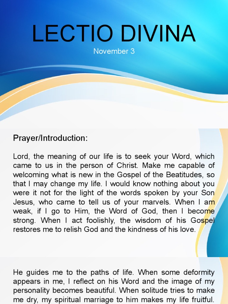 Lectio Divina | PDF | Lectio Divina | Christian Meditation
