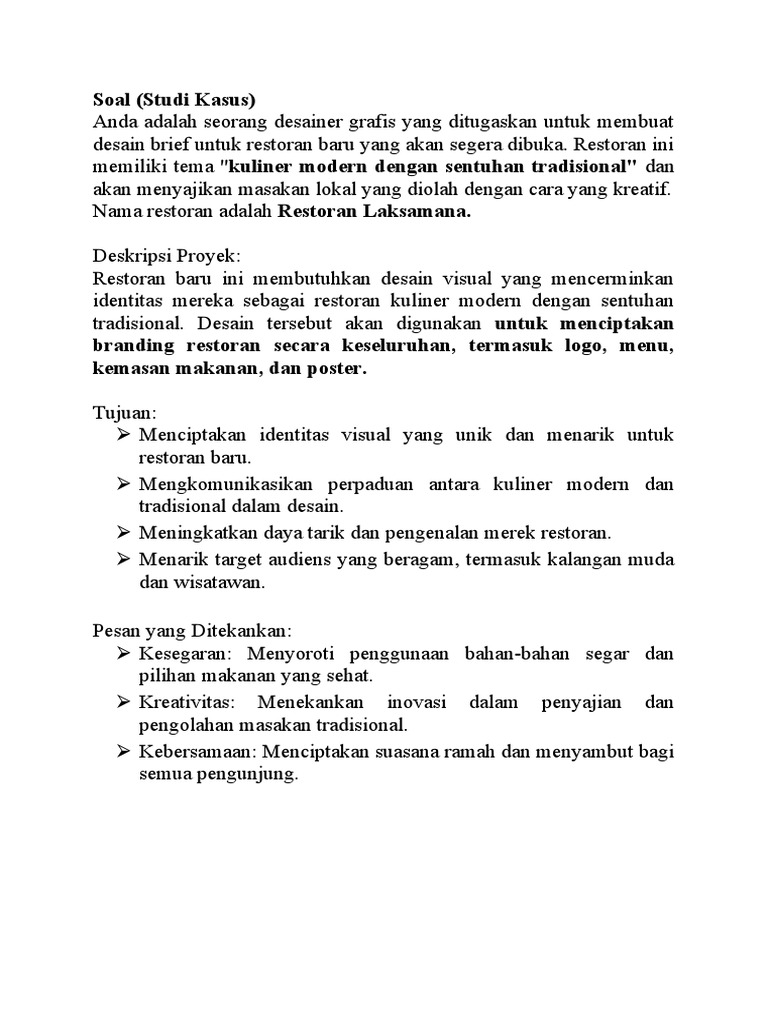Contoh Desain Brief | PDF