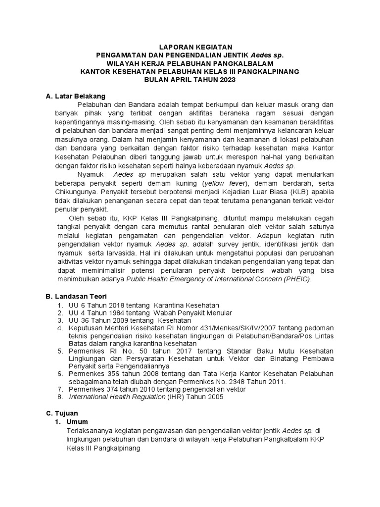 Pengendalian Jentik Aedes di Pangkalbalam | PDF | Sains & Matematika
