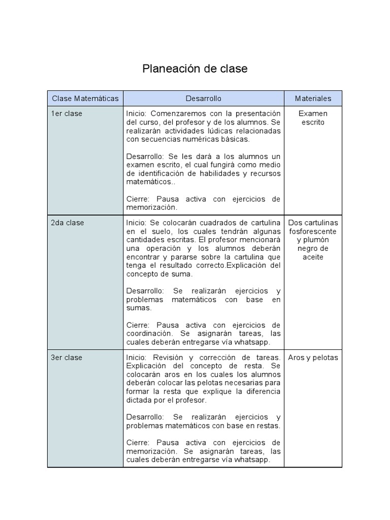 Planeación Curso de Verano | PDF