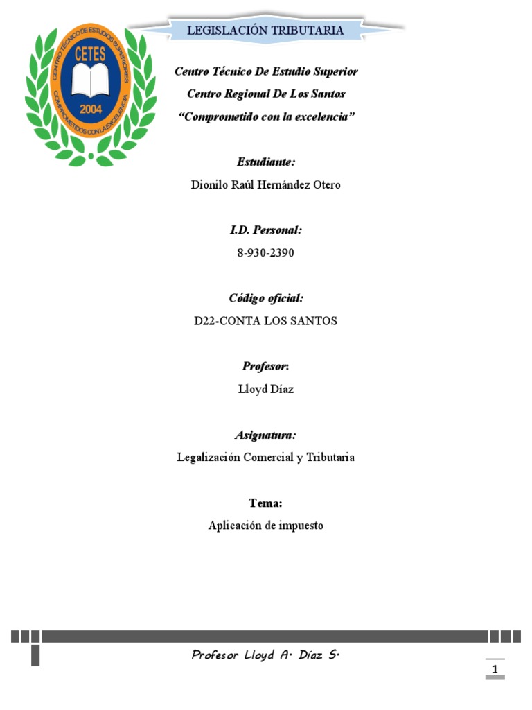 Aplicación de Impuesto Dionilo Raúl Hernandez | PDF | Impuesto sobre la renta | Salario