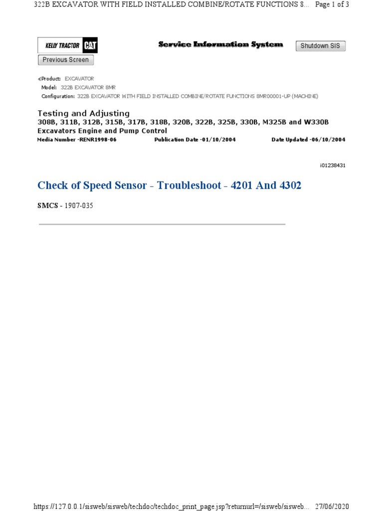 Check of Speed Sensor | PDF