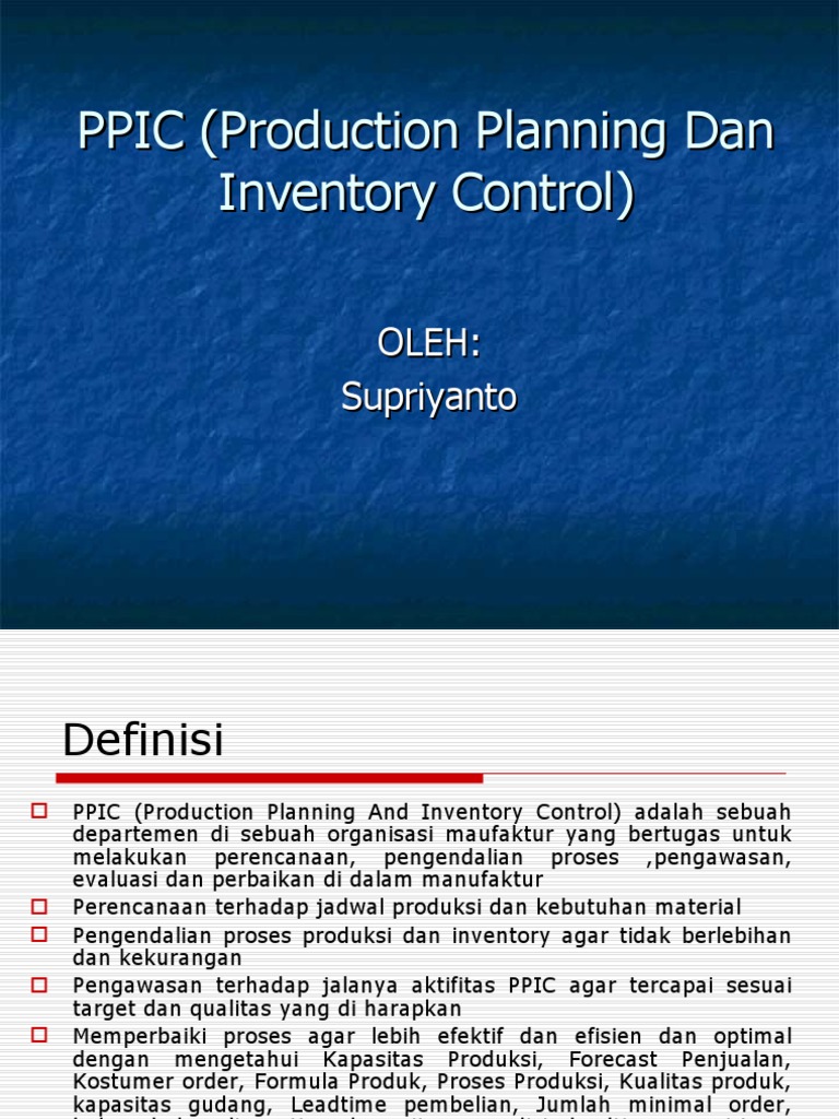 Proses PPIC - SCM Supriyanto | PDF