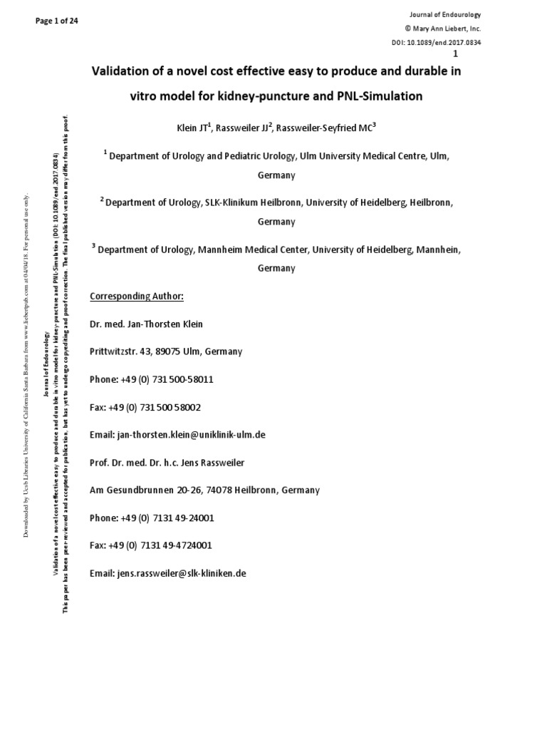Kidney-Puncture Training Model Validation | PDF
