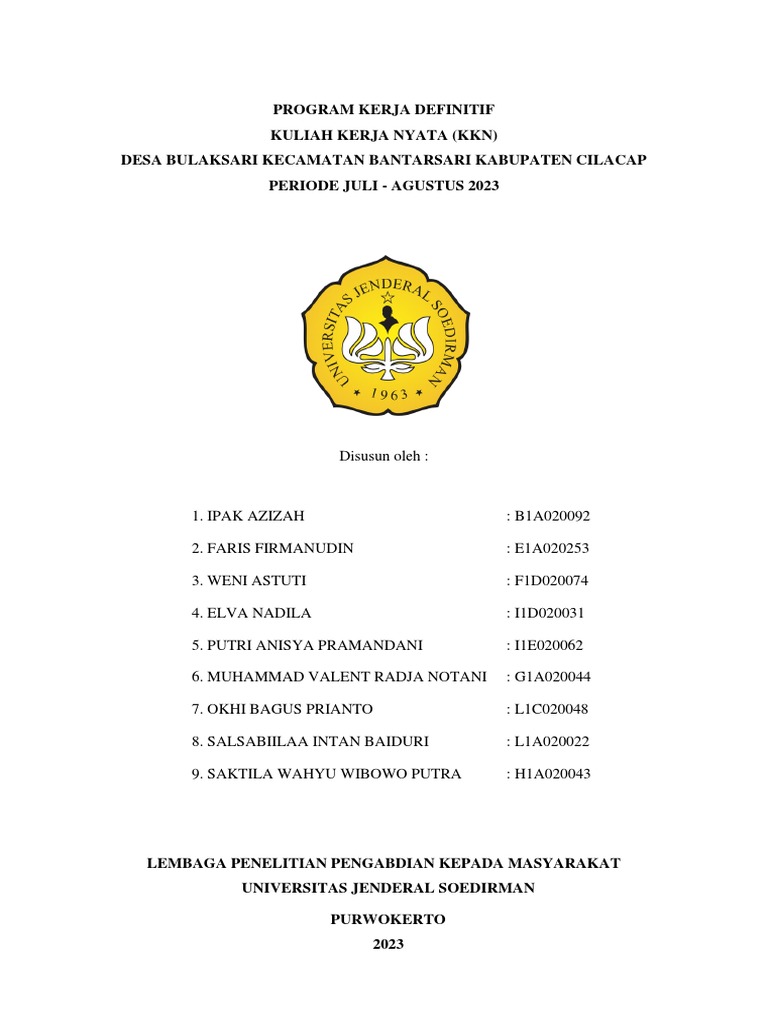 Proker Definitif KKN Bulaksari Fix | PDF