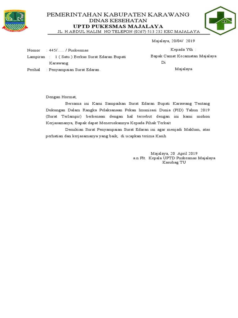 SURAT DINAS PINJAM TEMPAT | PDF