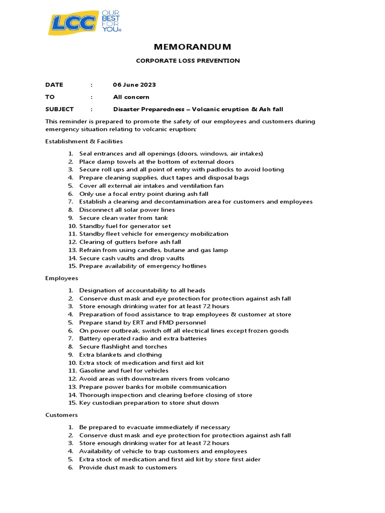MEMO - Disaster Vulcanic Eruption | PDF | Volcanic Ash | Volcano