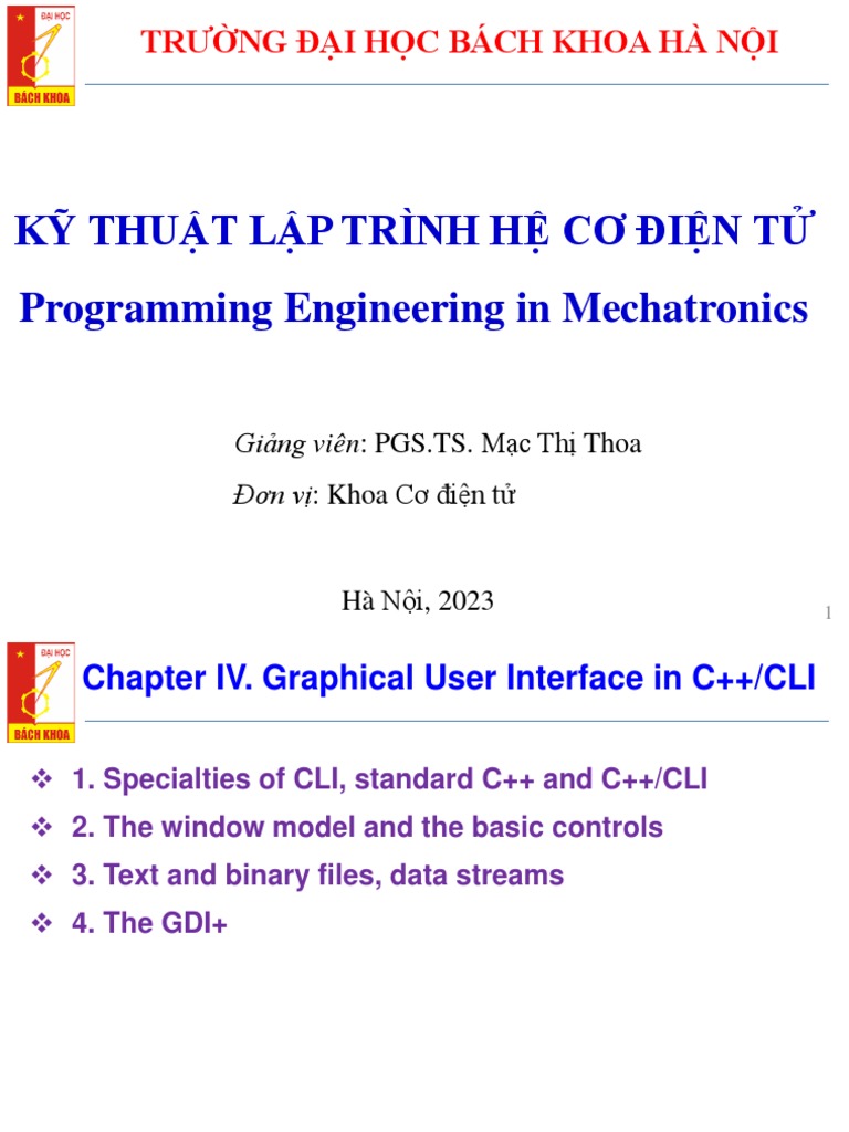 Chapter IV. Graphical User Interface in C++ CLI | PDF | Class (Computer ...