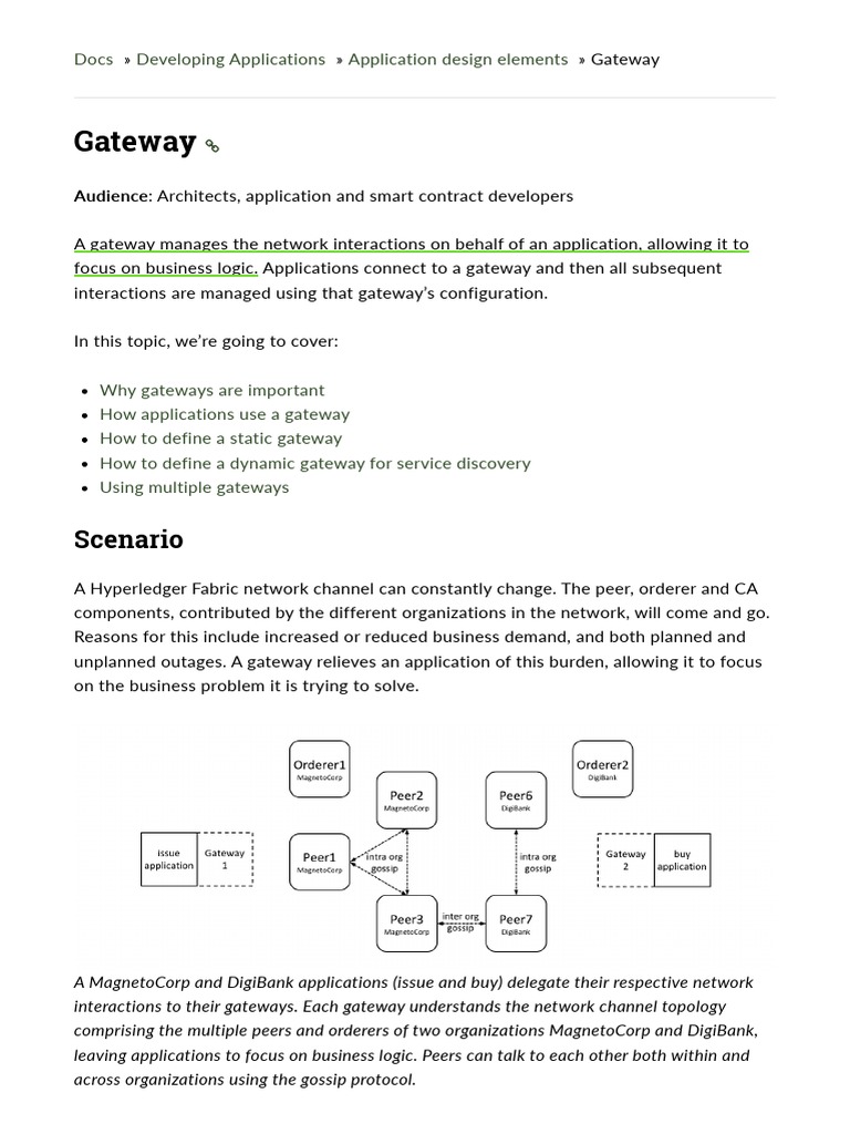 Gateway - Hyperledger-Fabricdocs Master Documentation | PDF | Gateway ... Gateway - Hyperledger-Fabricdocs Master Documentation | PDF | Gateway ...