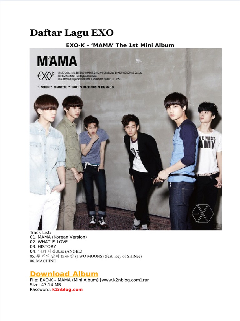 Daftar Lagu Exo | PDF