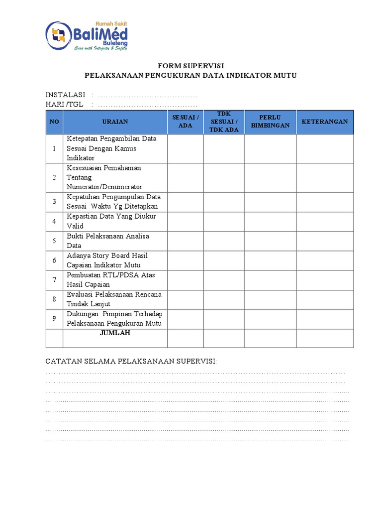 EP 5 Form Supervisi PMKP | PDF