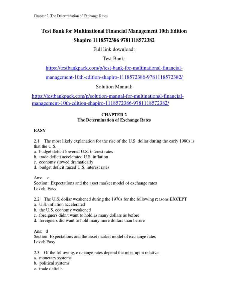 Exchange Rate Determination Insights | PDF | Exchange Rate | United ...