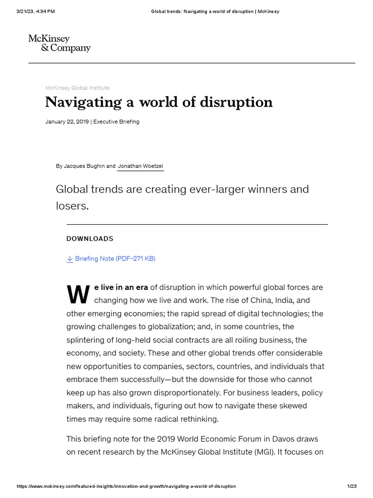 Global trends_ Navigating a world of disruption _ McKinsey | PDF ...