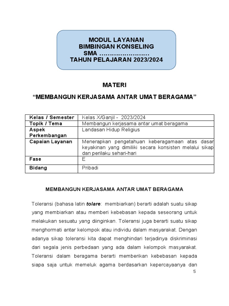Modul Materi 1 - Sma | PDF
