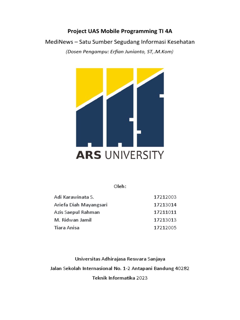 Laporan Project UAS Mobile Programming TI 4A | PDF | Seni