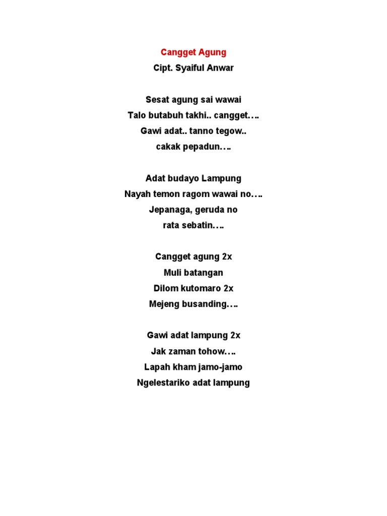 Cangget Agung | PDF